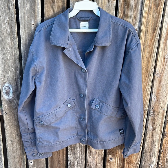 Vans | Jackets & Coats | Vans Jacket M Gray Canvas Mechanic Utility ...